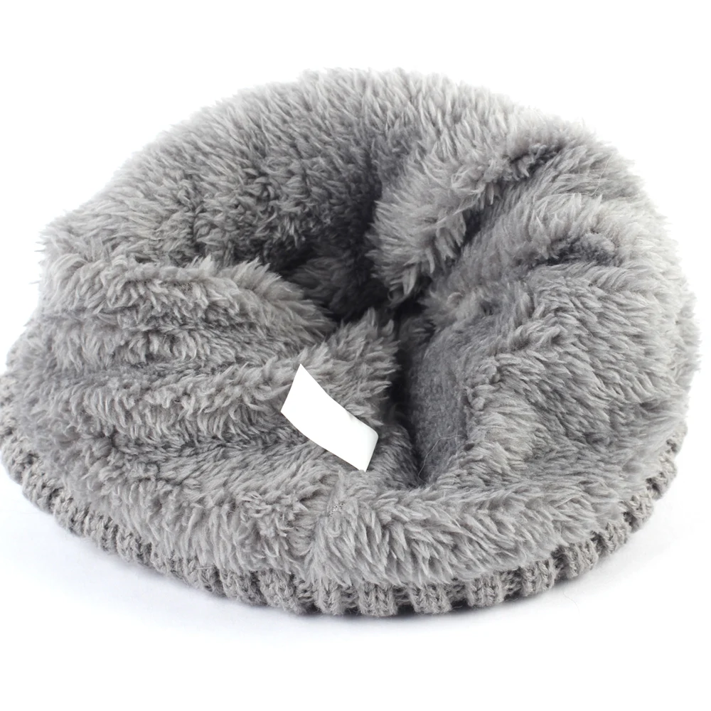 Geebro/детская шапочка и шарф, зимний теплый вязаный громоздкая шапочка ...