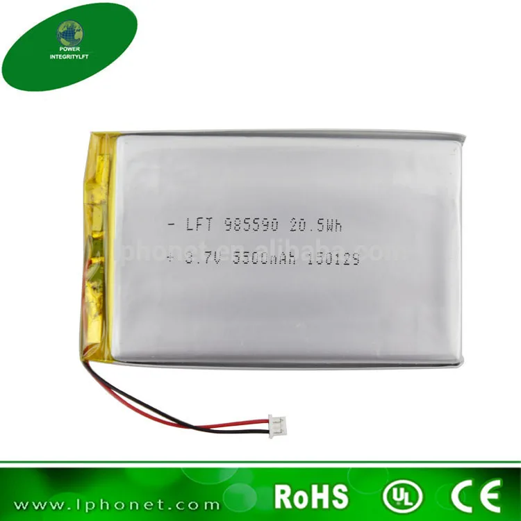 3 X LFT985590 custom 3.7v 5500mah li ion lithium polymer rechargeable ...