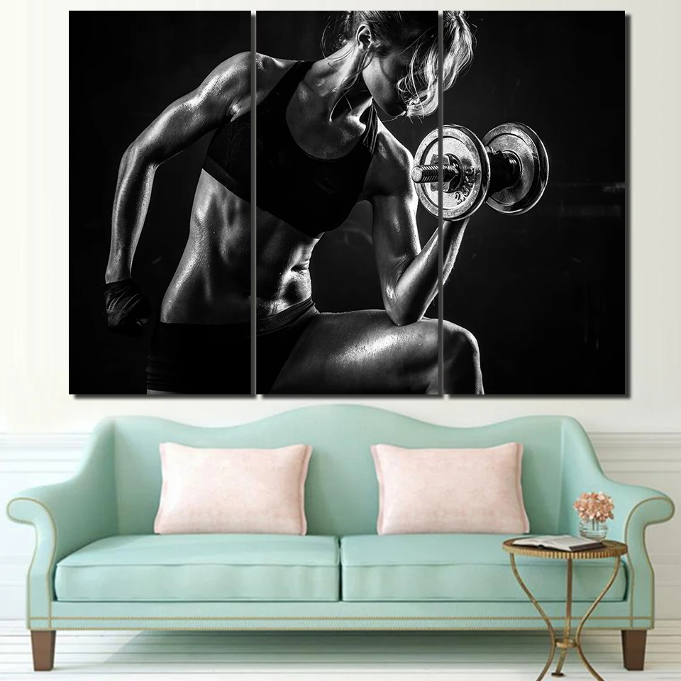 Modular Home Decor Pictures Living Room Wall Art 3 Panel Sexy Girl