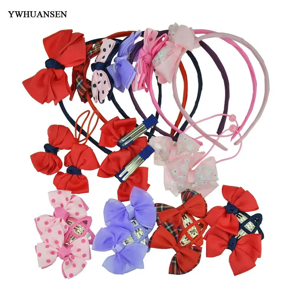 YWHUANSEN 7pcs/set Girl Hair Accessories Set Bow Knot Kid Hair Clip ...