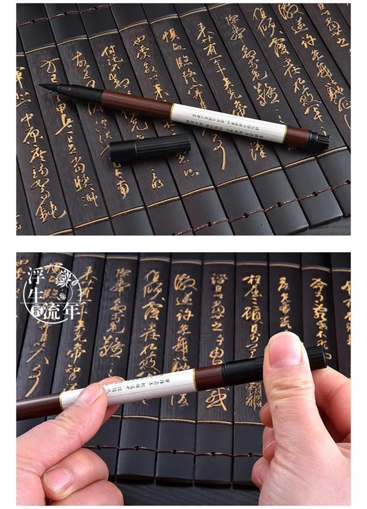 Grand - Stylo de calligraphie, encre pour écriture au pinceau recyclé ...