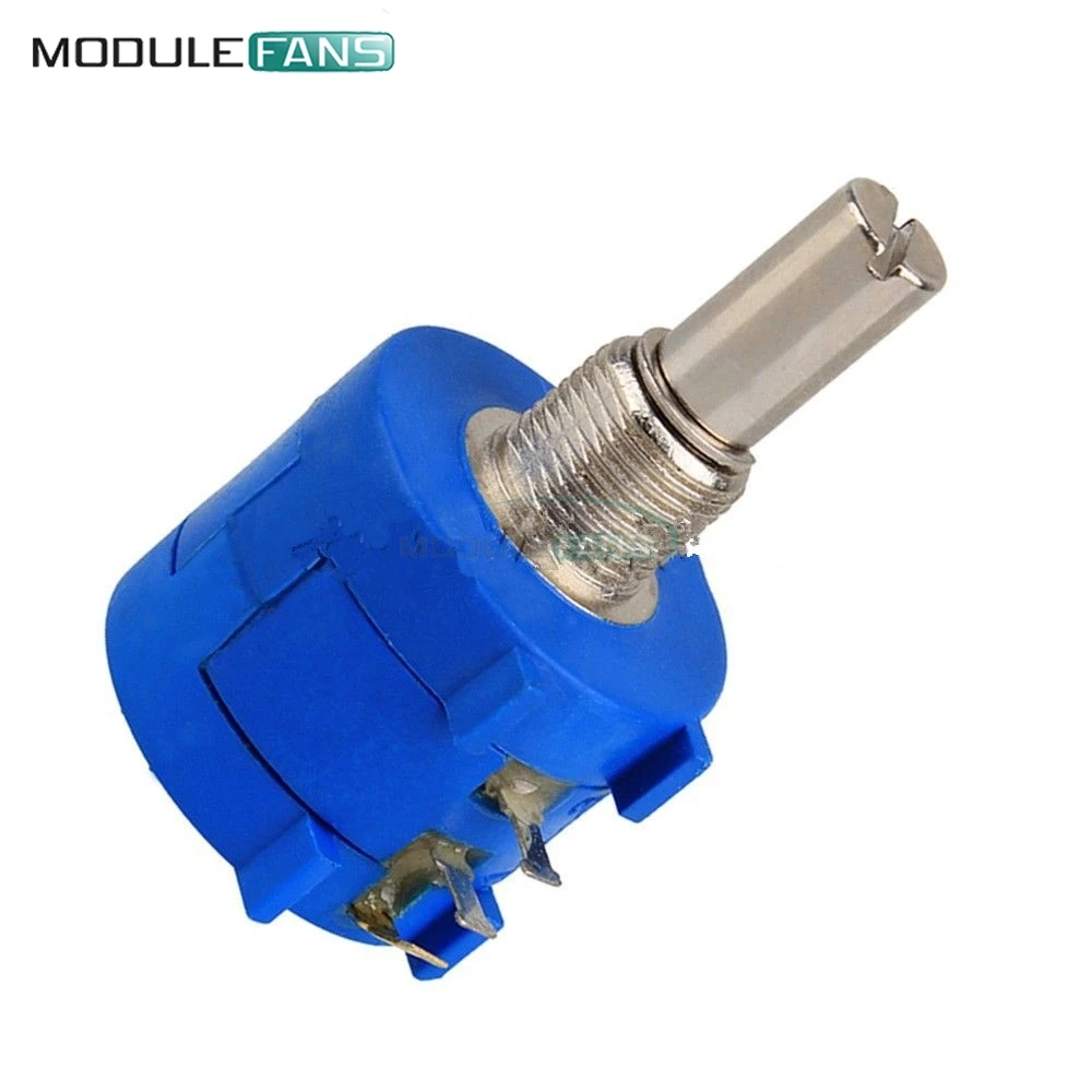 Potenciômetro giratório de precisão branqueado, 20k ohm tampa 10 volta ...