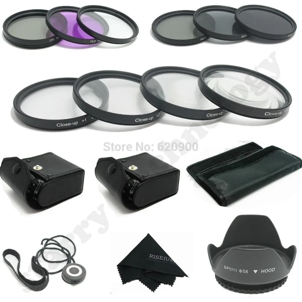 100% GUARANTEE 52MM Macro Close Up Set + UV CPL FLD/ ND 2 4 8 Filter ...