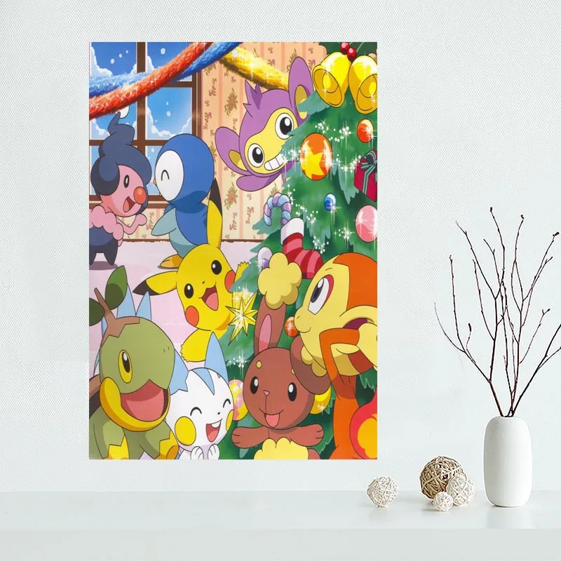 Nice Pokemon Pikachu Cartoon Poster Custom Satin Poster Print Cloth ...