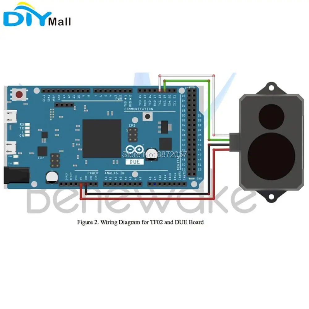 TF02 Single Point Lidar Sensor Ranging Finder Distance Detection ...