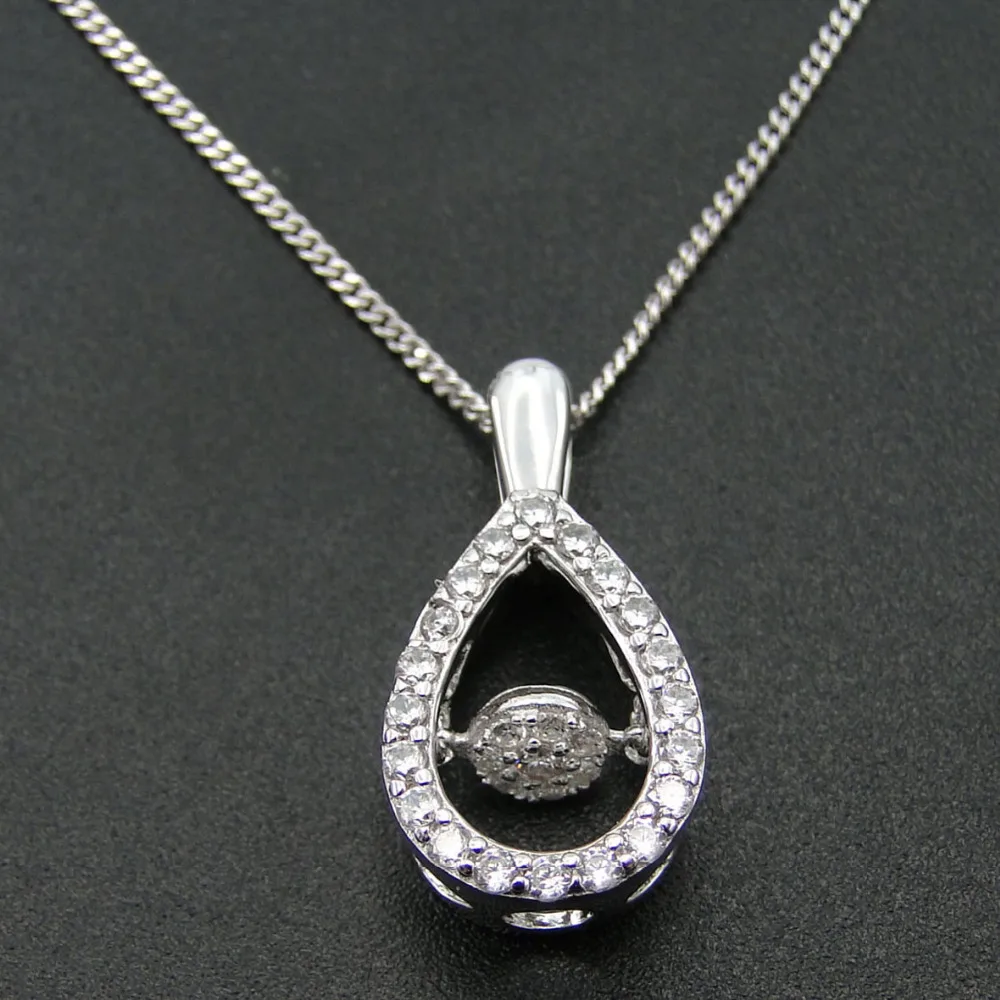 Aliexpress.com : Buy Dancing Diamond Pendant Silver Jewelry Sterling ...