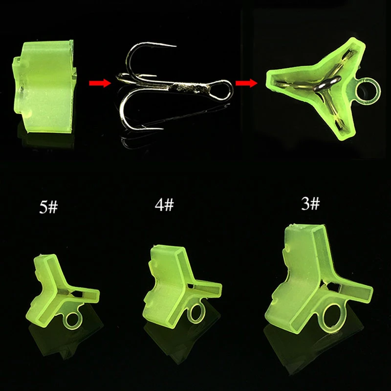 50pcs/pack Durable Fishing Treble Hooks Jig Covers Case Bonnets Caps ...