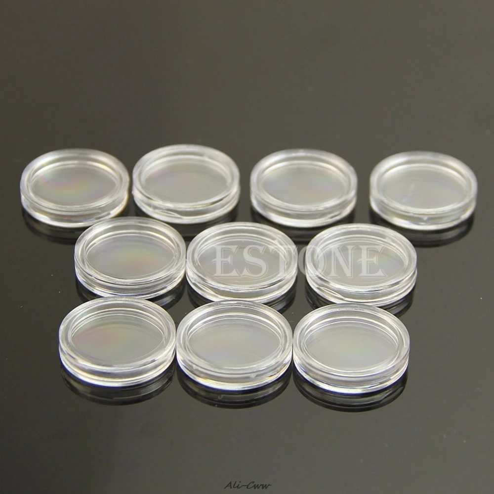 10pcs 18mm Applied Clear Round Cases Coin Storage Capsules Holder Round ...