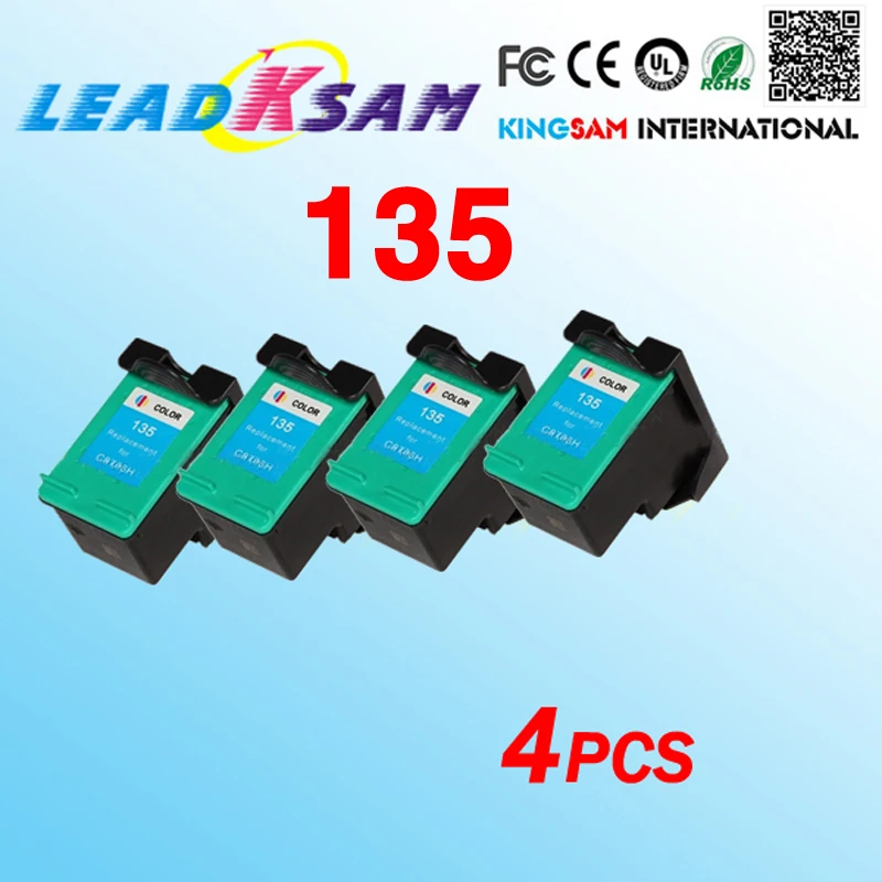 4x compatible For hp135 ink cartridge for 135 C8766H 2710 2610 6840 325 ...