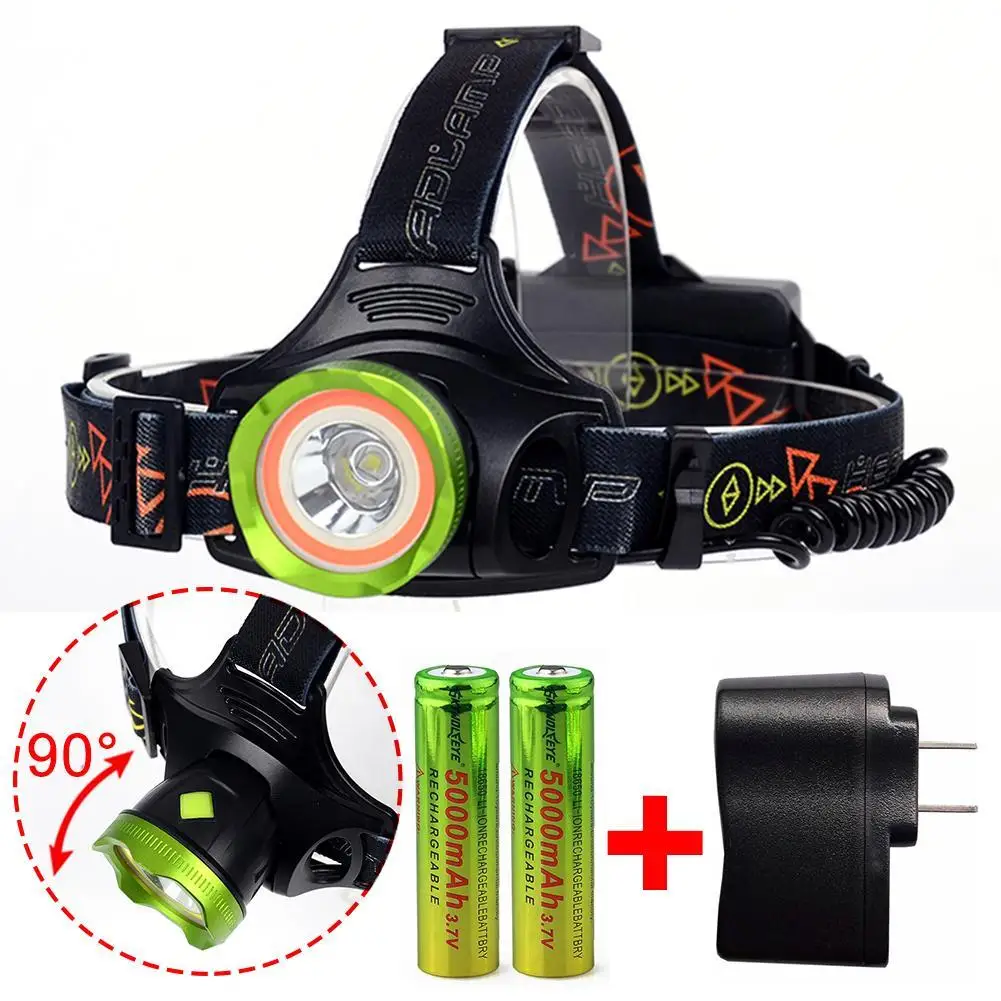 8000LM T6 +Red COB LED Headlight Torch USB Chargeable Headlamp Camping ...