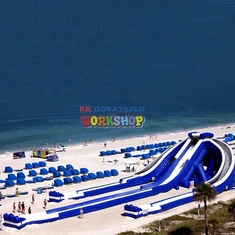 Beach Island Inflatable Water Park Giant Inflatable Hippo Cliffhanger ...