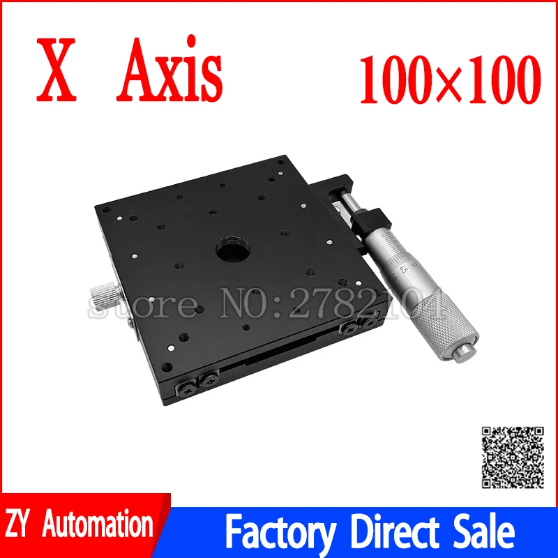 X Axis 100x100 Manual Platform Linear Stages Bearing Tuning Sliding ...