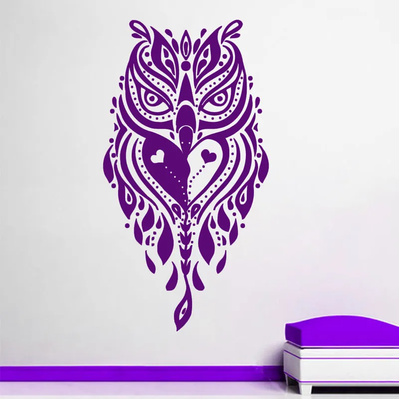 Purple Creative Owl Wall Sticker Self Adhesive Home Decor Nursery ...