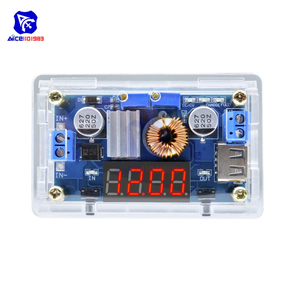 5A CC/CV Power Step Down Battery Charge Module LED Driver USB Voltmeter ...