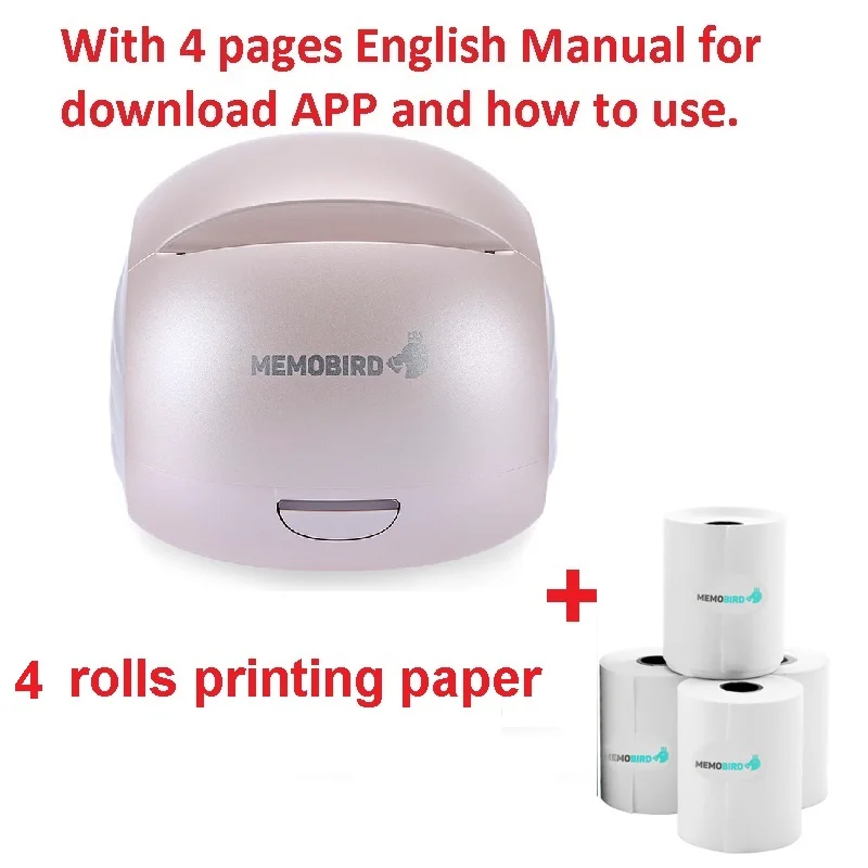 MEMOBIRD G2 pink Printer Wifi Portable Bluetooth Printing Barcode ...
