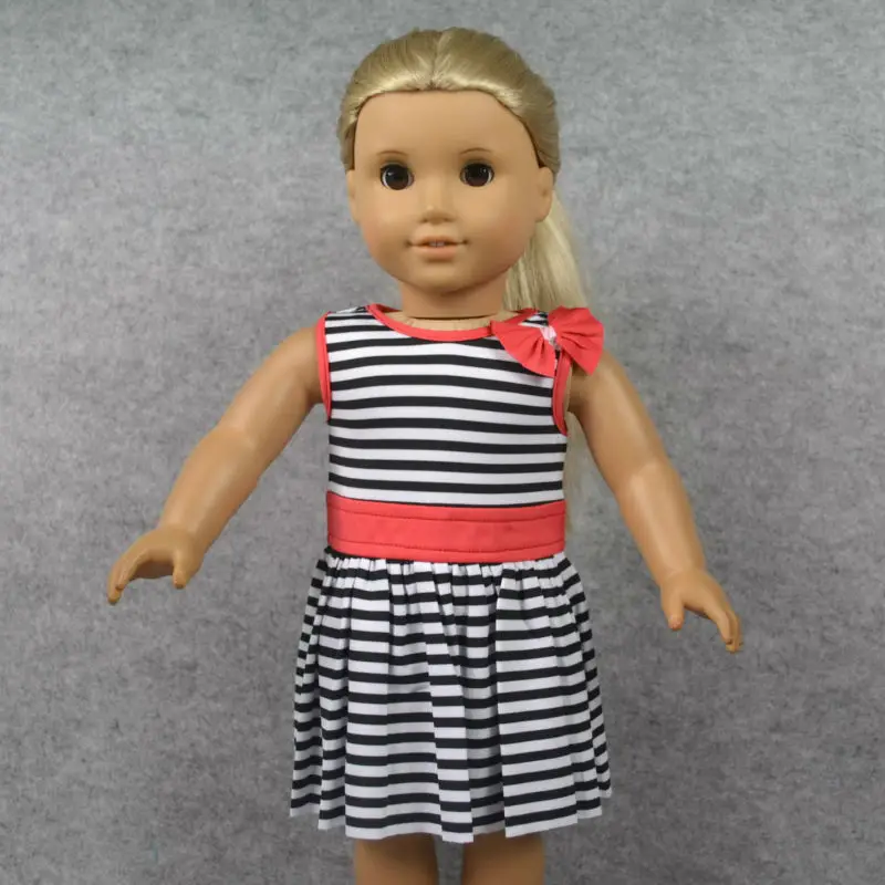 Doll Clothes Fits 18" American Girl Dolls, Doll Dress, Red Striped ...