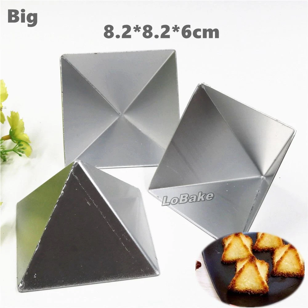(3pcs/lot) Big 8.2*8.2*6cm aluminium pyramid egg tart mold tiramisu ...