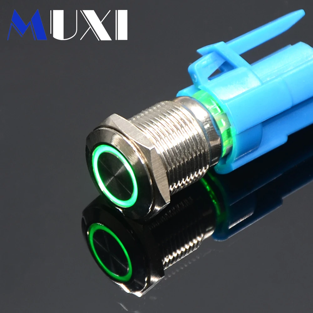 1Pc 19mm Self Reset Waterproof Metal Push Button Switch With LED ...