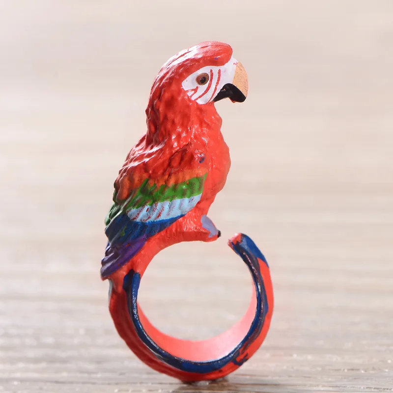 Hot Sale Engagement Colorful Parrot Ring Fashion Jewelry Animals Rings ...