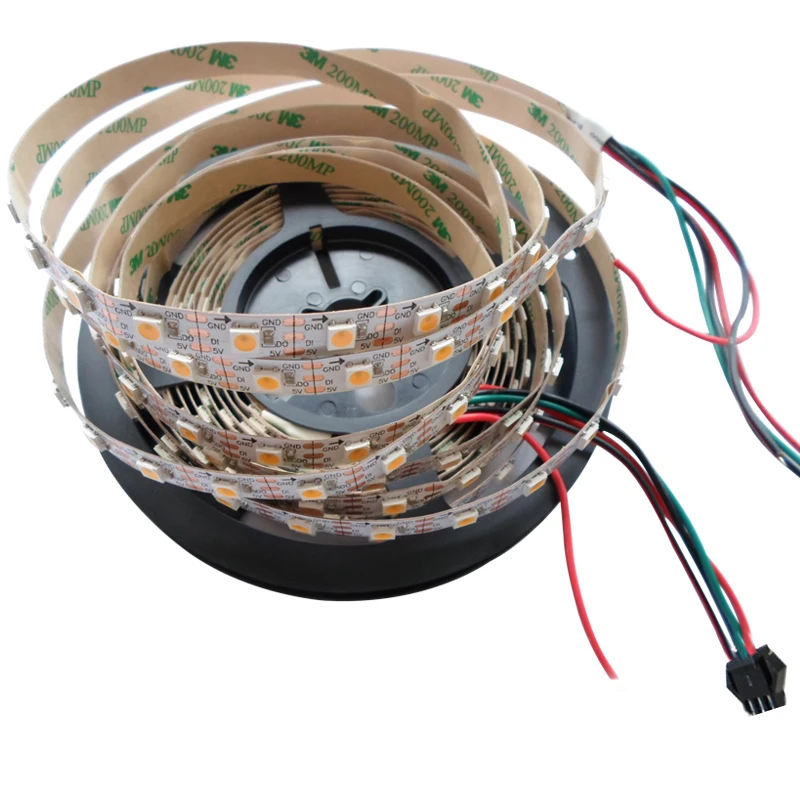 5mx Addressable Apa104 White Digital Led Strip 72led/m Dc5v Input White ...