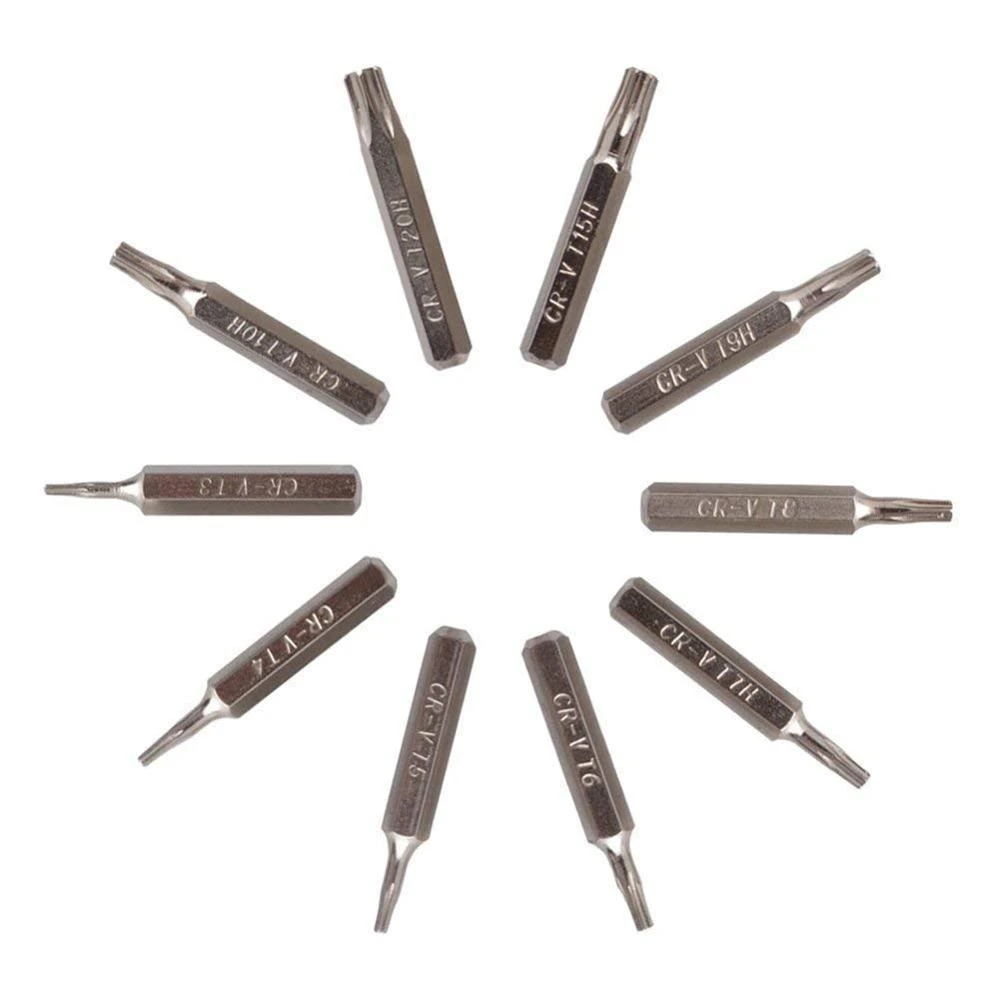 10pcs Cr-v Security Screwdriver Torx Bit Set With Center Hole Include ...
