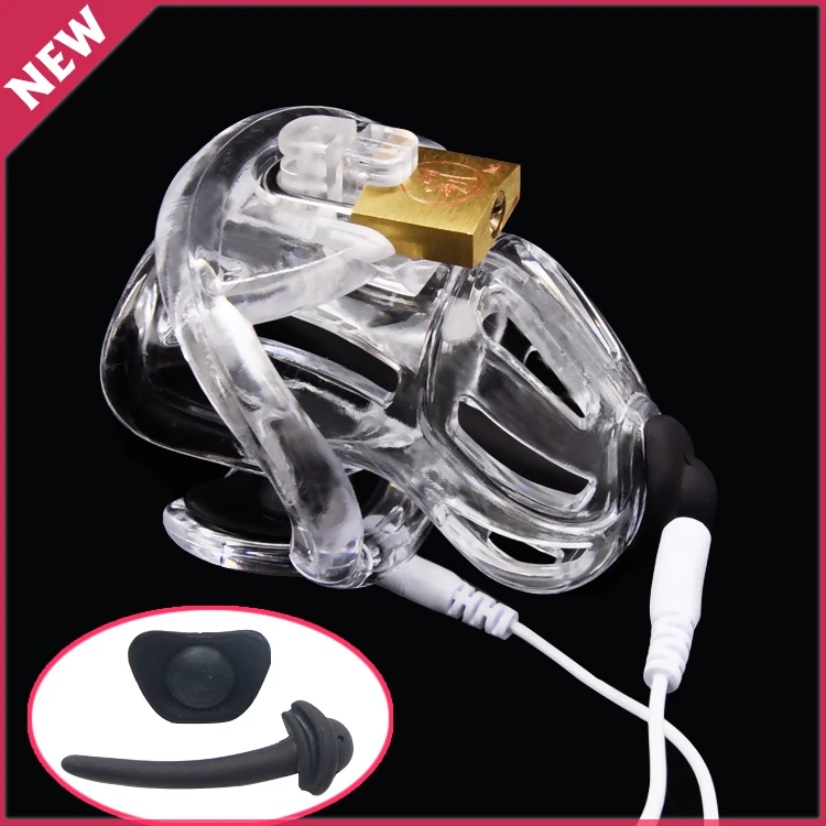 Chaste Bird Male Chastity Device Electric Shock Cock Cage Penis Ring ...