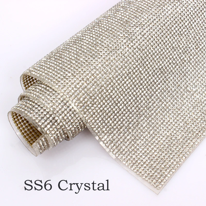 Hotsale SS6 Hotfix Rhinestone Mesh crystal trim mesh 24*40cm 1pc for ...