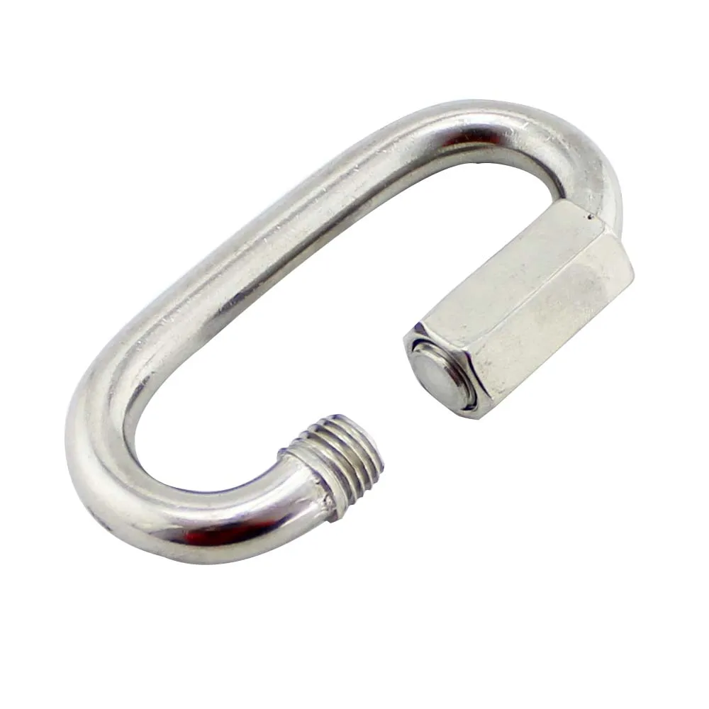304 Stainless Steel Carabiner Quick Oval Screwlock Link Lock Ring Hook ...