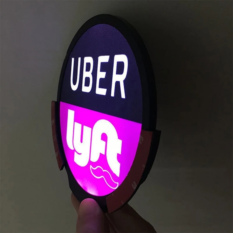New Uber Car Sign LED Light Sign Bright Glowing Car Logo Wireless UBER ...