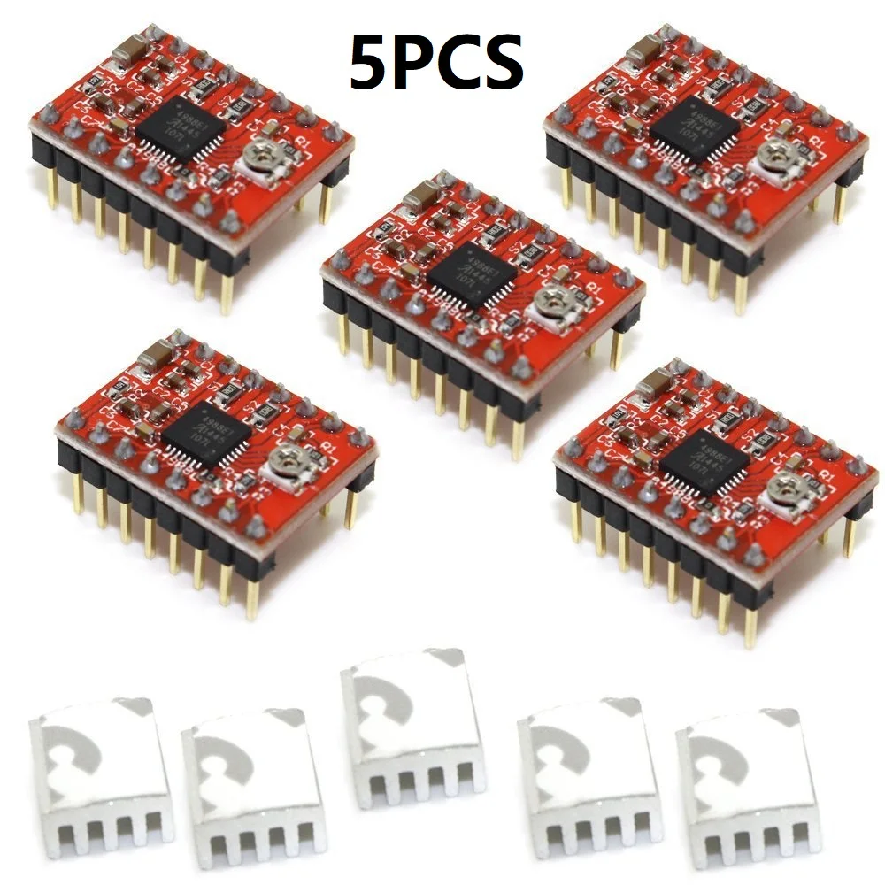 5pcs-A4988-stepper-motor-driver-module-red-stepstick-A4988-with ...