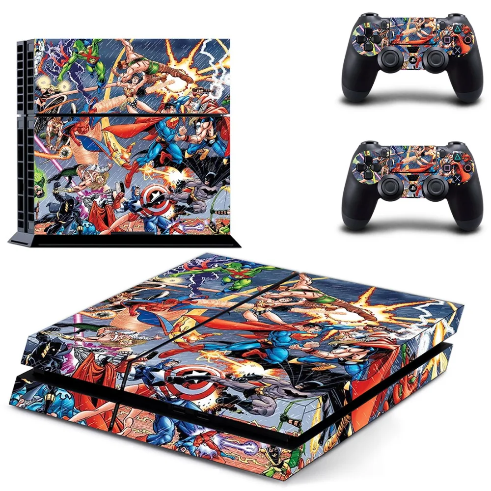 Super Hero Cartoon Skin Sticker for Sony PlayStation 4 Console and ...