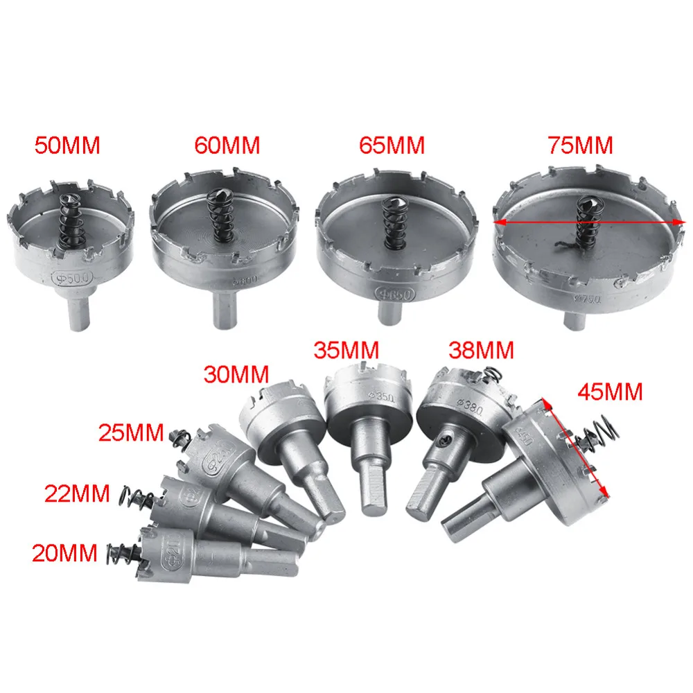 11pcs/set Hole Saws Drill Alloy Hole Saw Cutter Metalworking Cutter for ...