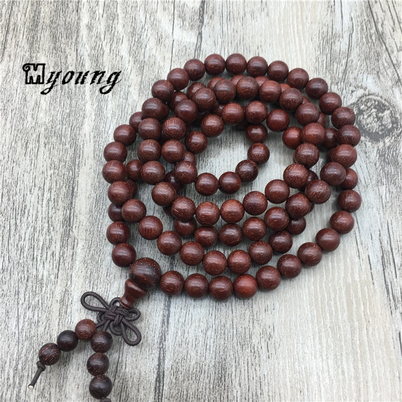 108x6mm Red Sandalwood Beads Buddha Malas Bracelet Healthy Jewelry ...