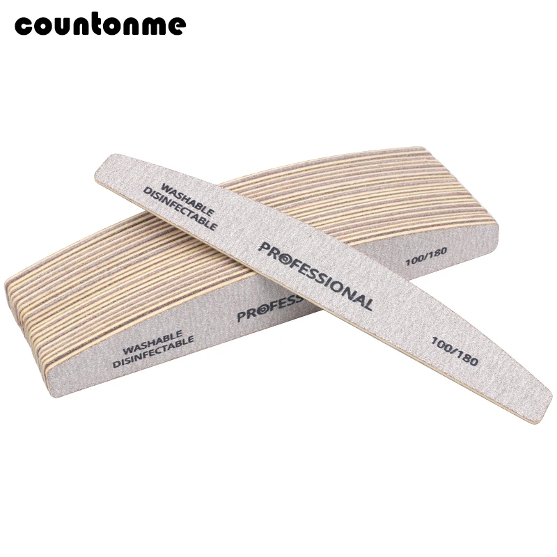 10pcs/lot Wooden Nail Files Professional Nail Buffer 100/180 Limas ...