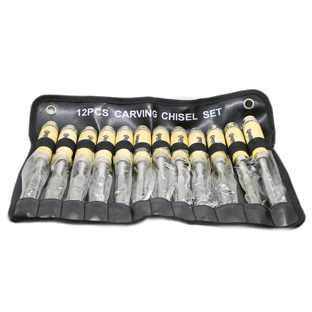 12pcs-Mn-Steel-Wood-Carving-Hand-Chisel-Tool-Professional-Woodworking ...