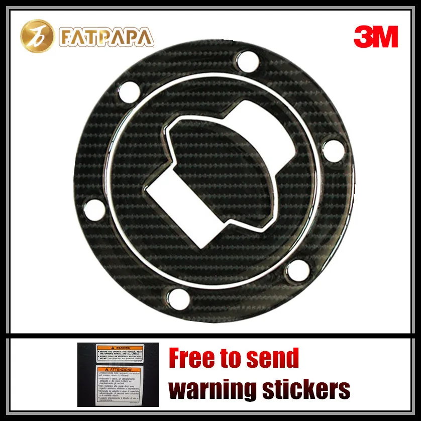 Motorcycle 3D Carbon Fiber Tank Gas Cap Pad Filler Cover Sticker Decals ...