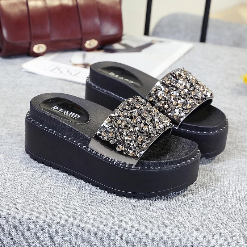 Summer Slides Wedge Heels | String Beads Slides Wedges | Wedge Slippers ...