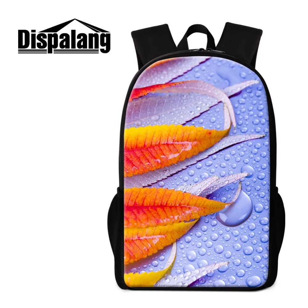 Dispalang Leaves 3D Printing School Backpacks For Teenage Women ...