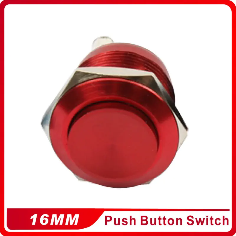 16mm Metal Oxidized Push Button Switch High Round 1NO Reset Press ...