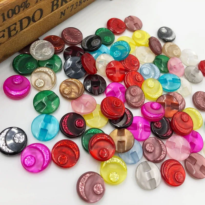 15mm 50pcs/package New Pearl Resin Buttons Shank Mix Colors Diy Notions ...