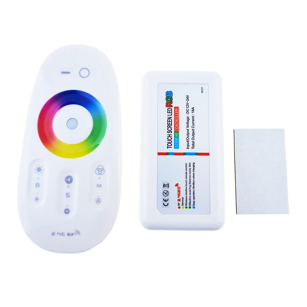 RGB led controller new 2.4G touch screen ABS material DC12 24A 18A RF ...