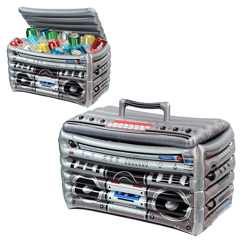 Inflatable Ice Bucket Boom Box Pool Float Drink Cooler Box Water Toys ...