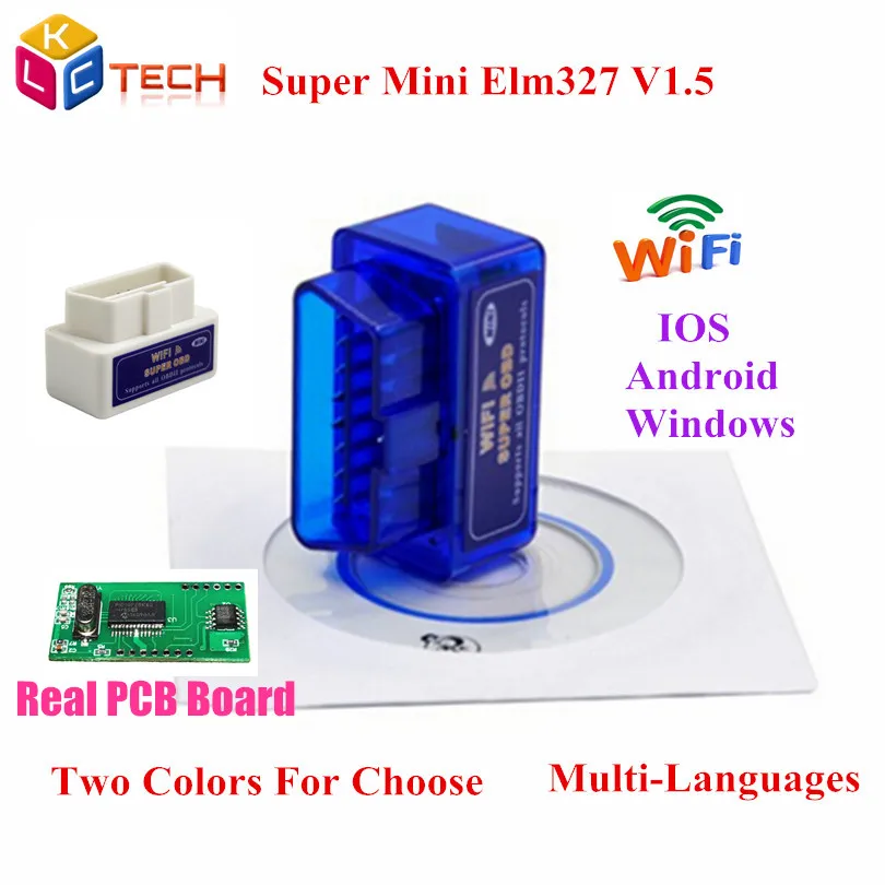 10pcs/lot Super Mini ELM327 WIFI ELM 327 V1.5 OBD2 Diagnostic Tool Wifi ...