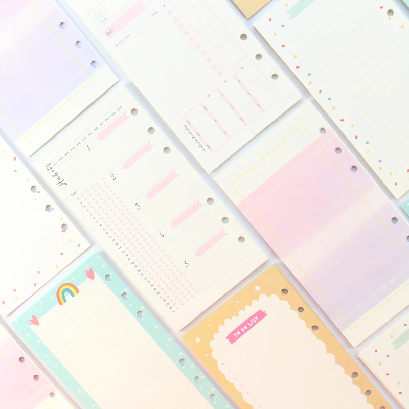 Domikee Cartoon 6 Holes Paper Fillers For Ring Binder Spiral Notebook ...