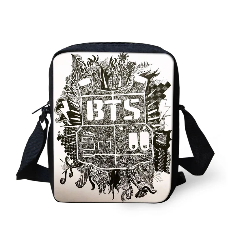 BTS k pop fashion letter School bag Handbags Mini Messebger Bag Kids in ...
