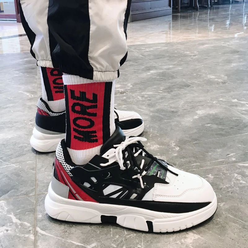 Hip Hop Mm Fusion Chunky Sneakers Men Flats Shoes Breathable Fashion