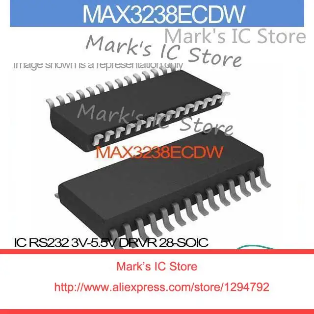 MAX3238ECDW-IC-RS232-3V-5-5V-DRVR-28-SOIC-MAX3238EC-3238-MAX3238-3238E ...