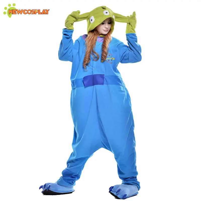 Newcosplay Cartoon Aliens Three Eyes Onesies Pajamas Anime Cosplay ...