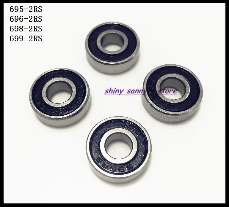 10pcs/Lot 696 2RS 696 RS 6x15x5mm Rubber Sealed Ball Bearing Miniature ...