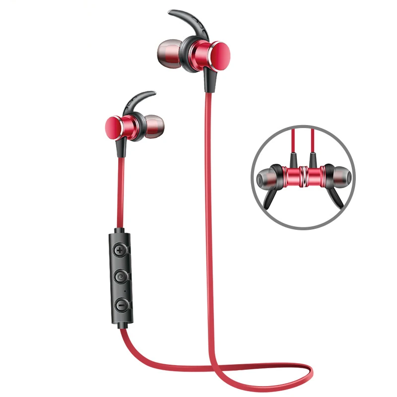 Red Color Fashion Style Bluetooth Earphone Sport Music Magnetic ...